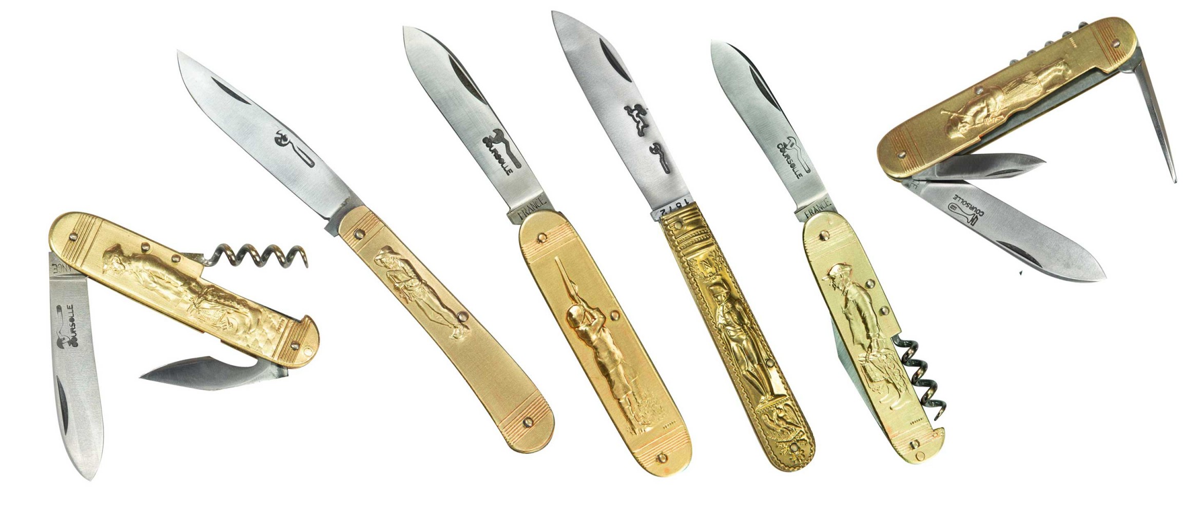 Couperier Coursolle, véritables couteaux de poche laiton fabriqués à Thiers