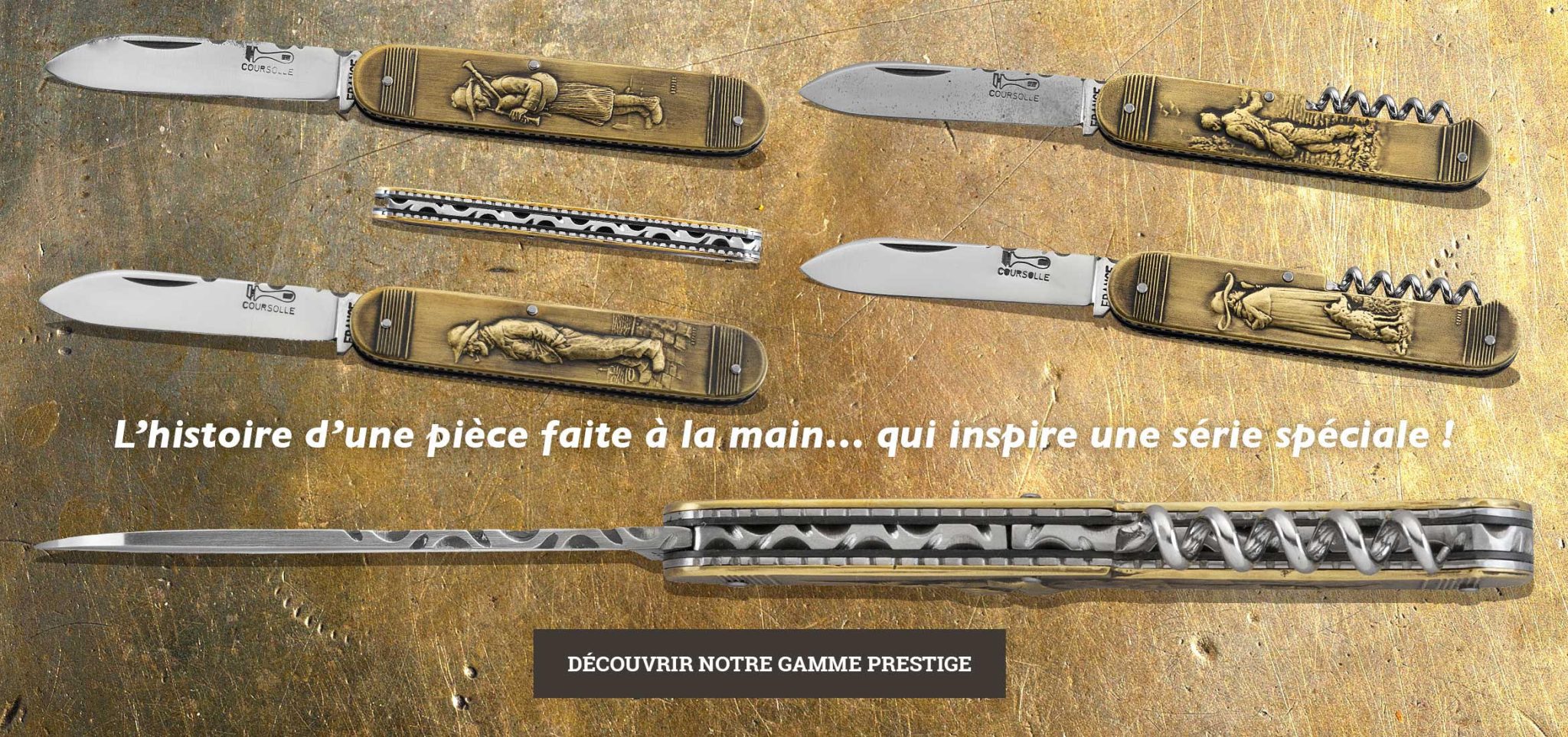 Couteau de poche laiton | Couperier Coursolle