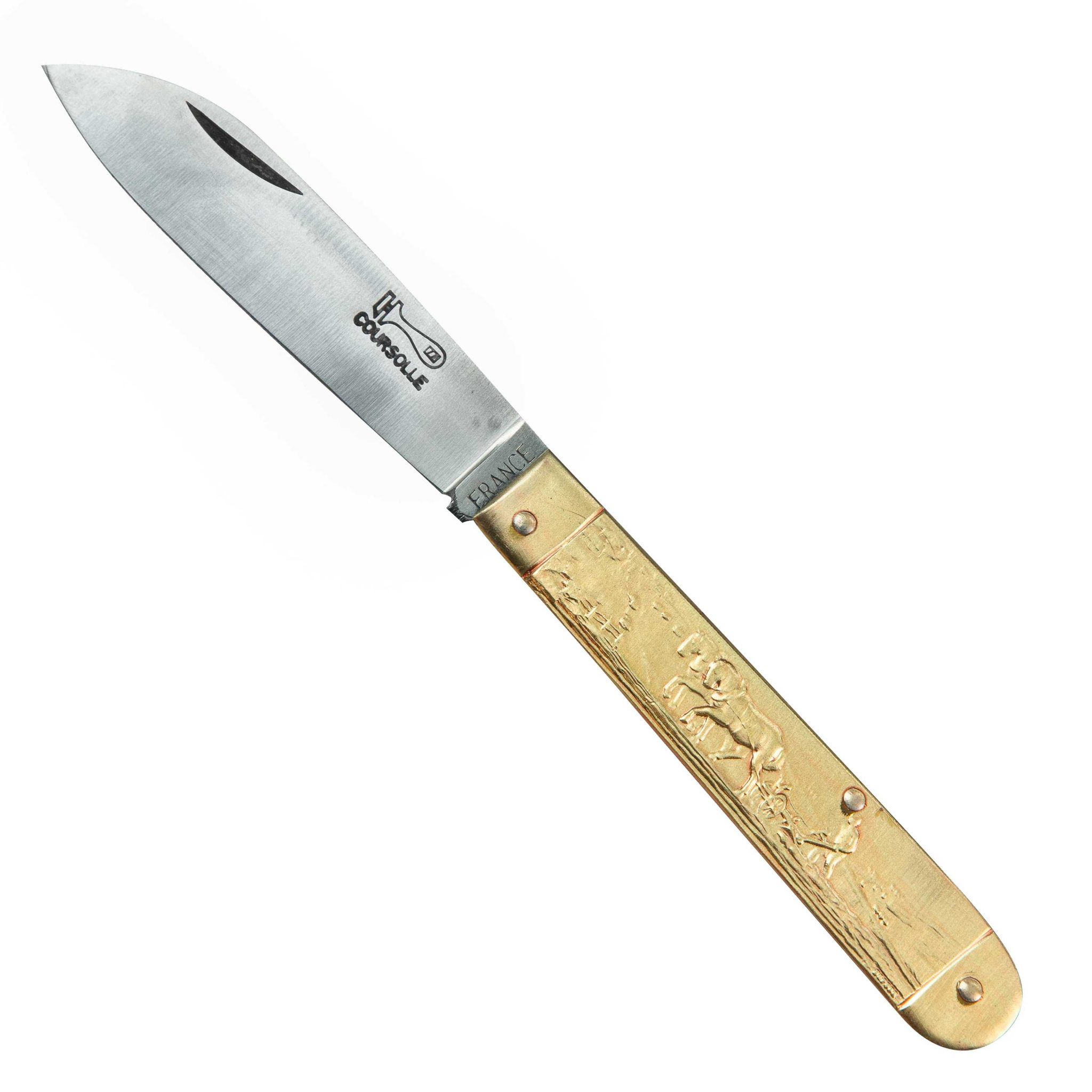 COUTEAU COURSOLLE GRAND LABOUREUR CHARRETIER 1 PIECE MANCHE LAITON ...